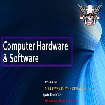 ITWorkshop Task 1 Computer hardware & software for B.Tech R15 | PPTX