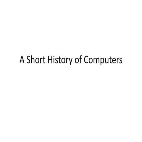 Elementary Computer History | PPTX