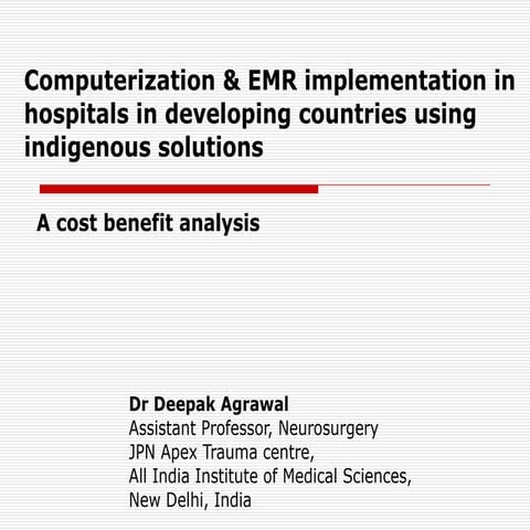 Computerisation of hospitals in developing countries | PPT