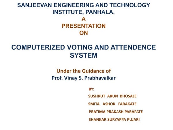 Fingerprint based voting machine ppt Fingerprint based voting machine ppt