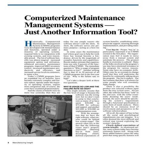 Computerized Maintenance Management | PDF