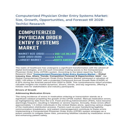 Computerized Physician Order Entry Systems Market Pdf It And Internet Support Internet