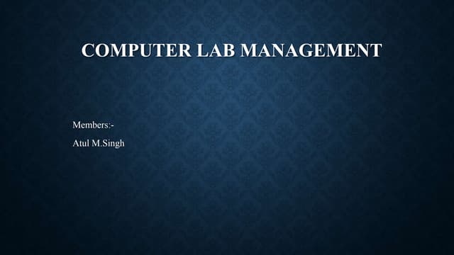 Computer Lab Management Pptx