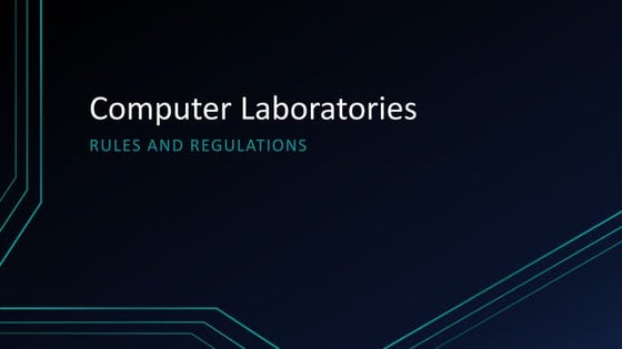 Computer Laboratory Rules | PPT | Computer Peripherals | Computing