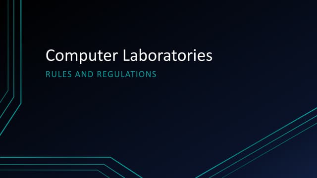 Computer Laboratory Rules | PPT