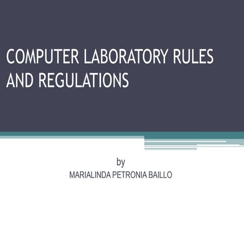 Computer Laboratory Rules and Regulation | PPTX