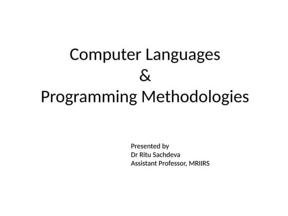 PRINCIPLES OF PROGRAMMING LANGUAGES _Chapter 1.ppt PRINCIPLES OF PROGRAMMING LANGUAGES _Chapter 1.ppt