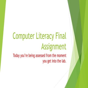 Computer literacy final assignment | PPTX