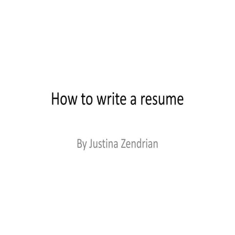 Computer literacy how to write a resume | PPTX