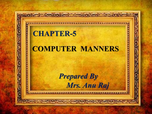 Computer lab manners | PPTX