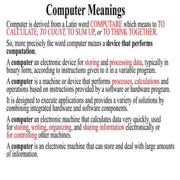 Computer meanings | PPT
