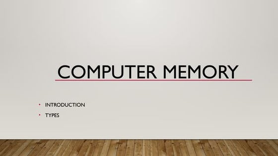 Computer Memory | PPT