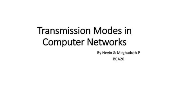 Transmission Mode - R.D.Sivakumar | PPT