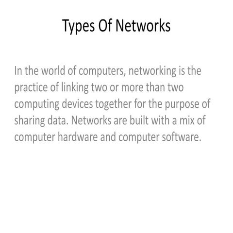 Computer network part 2(Types of Networks) | PPTX