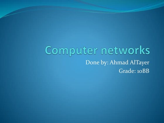 Learning Assignment Computer Networking Ppt