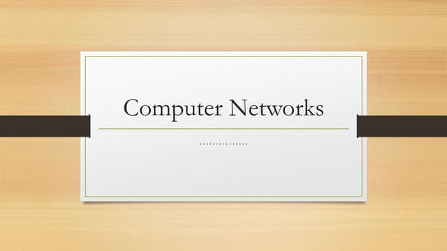 Computer Networks Pptx