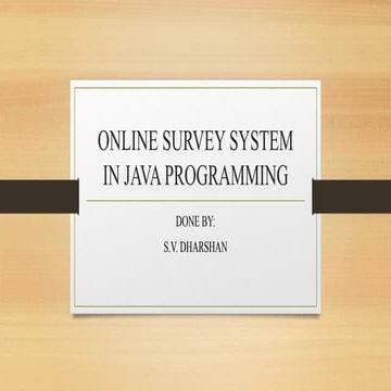 COMPUTER NETWORKS online survey system in java | PPTX