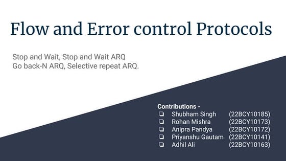 Presentation on Flow Control (noisy and non-noisy channels)) | PPT