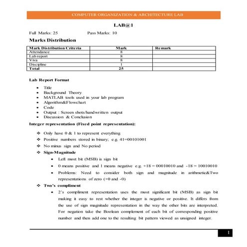 Computer Organization And Architecture Lab Manual Docx Programming Languages Computing