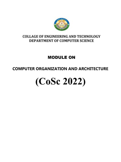 CS3351 digital principles and computer organization | PPTX | Computing ...