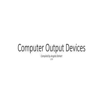 Computer Output Devices | PDF