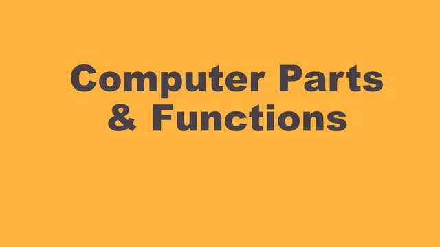 Parts of the system unit | PPTX