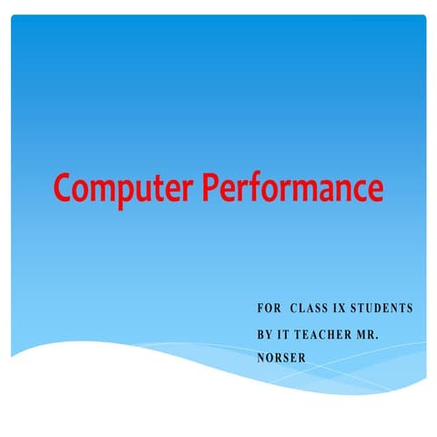 Computer performance | PPTX