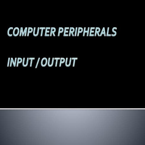 Peripheral devices by Tahir Yasin | PPTX