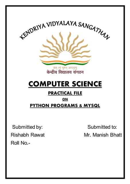 Python And Mysql Linking Class 12th Project File 23 24 Pdf