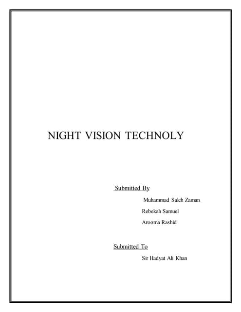 Night vision technology | PPT