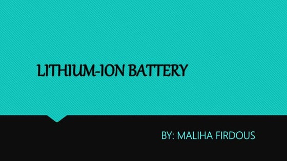Lithium Ion Batteries, an Overview | PDF