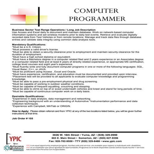 Computer Programmer #155 | PDF