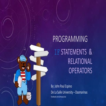 Computer Programming If Statements And Relational Operators Ppt 1990