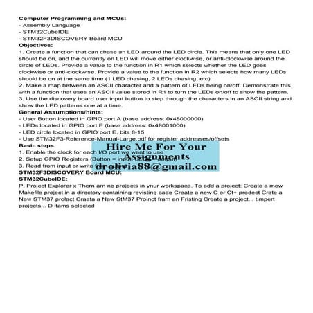 Computer Programming And Mcus Assembly Language Stm32cupdf Computer 1827