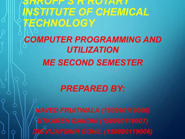 Computer Programming And Utilization Ppt