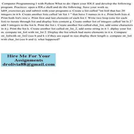 Computer Programming I with Python What to do Open your IDLE and dev.pdf