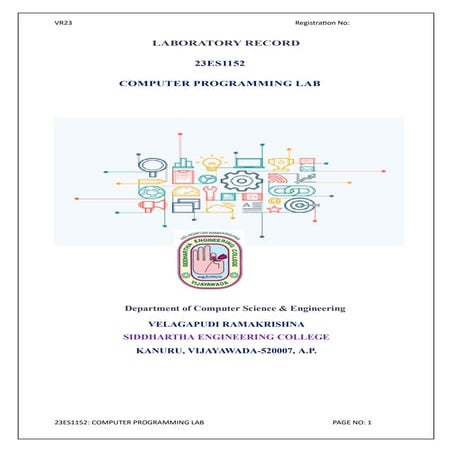 Computer Programming Laboratory Manual For B Tech