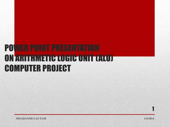 Arithmetic Logic Unit Alu Ppt 3333