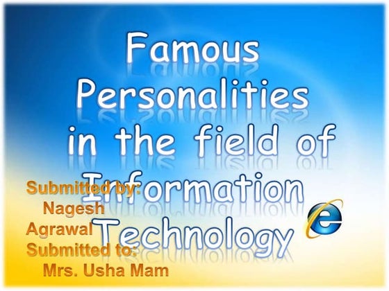 I.T. Personalities | PPTX | Computing | Technology & Computing