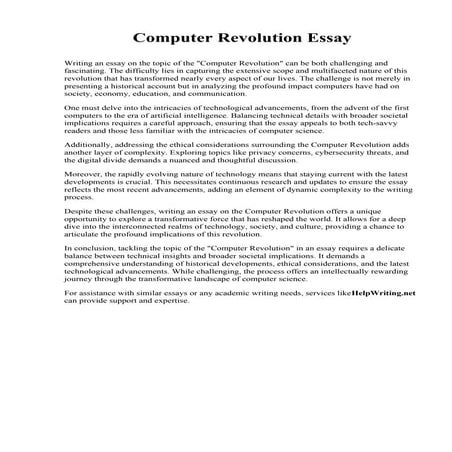 Computer Revolution Essay.pdf | Technology & Computing