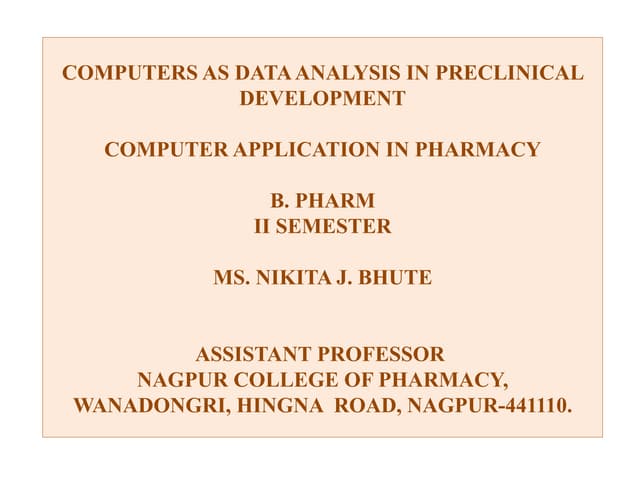 computers in clinical development | PPTX