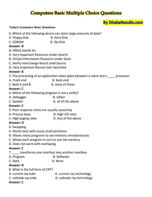 WordPad MCQ Questions and Answers Basic Objective | PDF