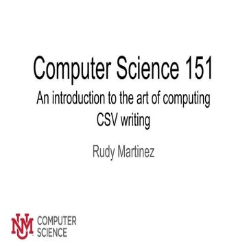 Cs 151 Csv Output Ppt 8503