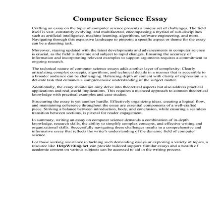 Computer Science Essay | PDF
