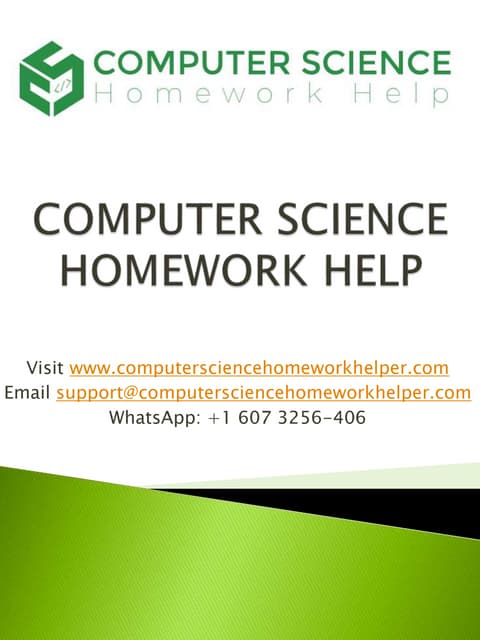 Computer Science Homework Help Pdf