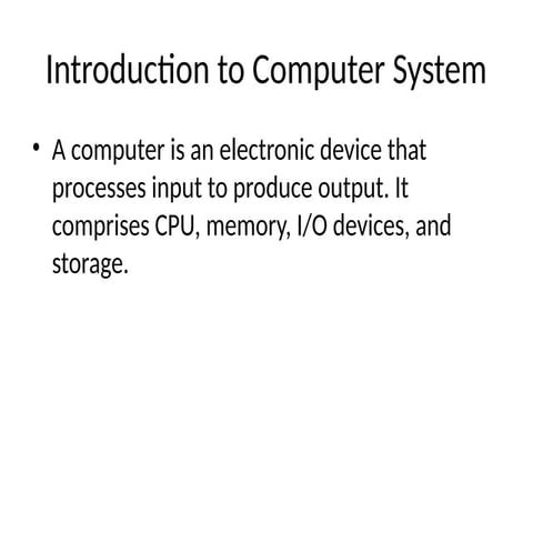 Computer Science Introduction and its function | PPT