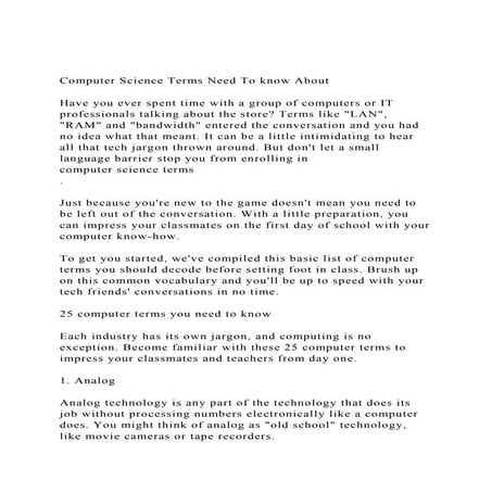 Computer Science Terms Need To know AboutHave you ever spent.docx