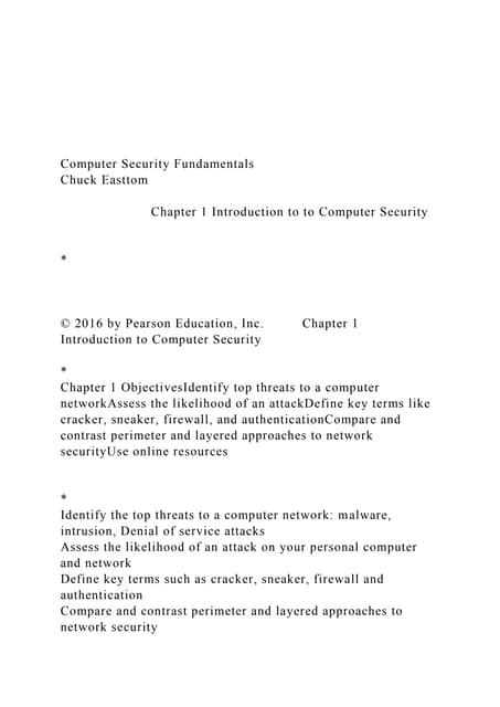 Computer Security Fundamentals Chapter 1 | PPT