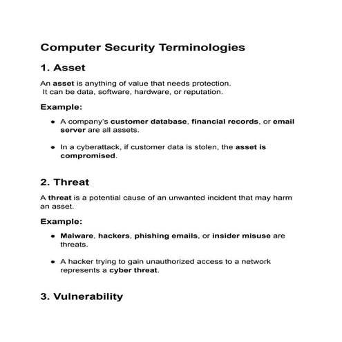 Computer Security Terminologies - protecting networks and data from unauthorized access and ...