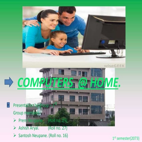 Uses/applications of computers at home | PPTX